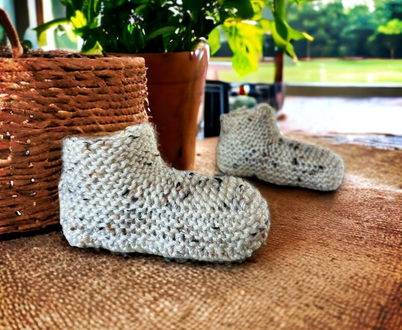 Knitting Pattern - Moccasin Slippers With a Cuff for Children - With ...