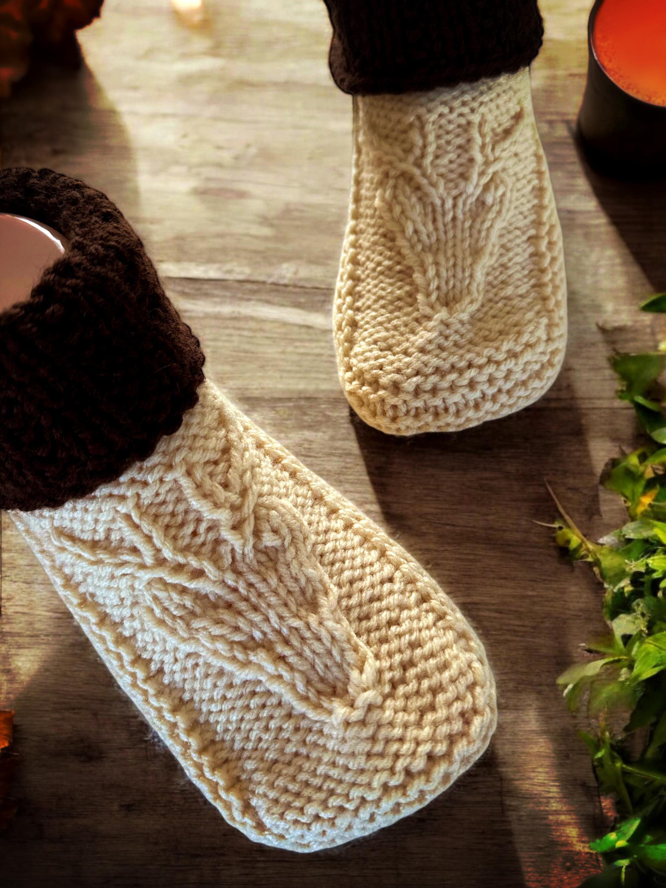 Knitting Pattern - Deer Moccasins - Deer Slippers With a Cuff - Stag ...