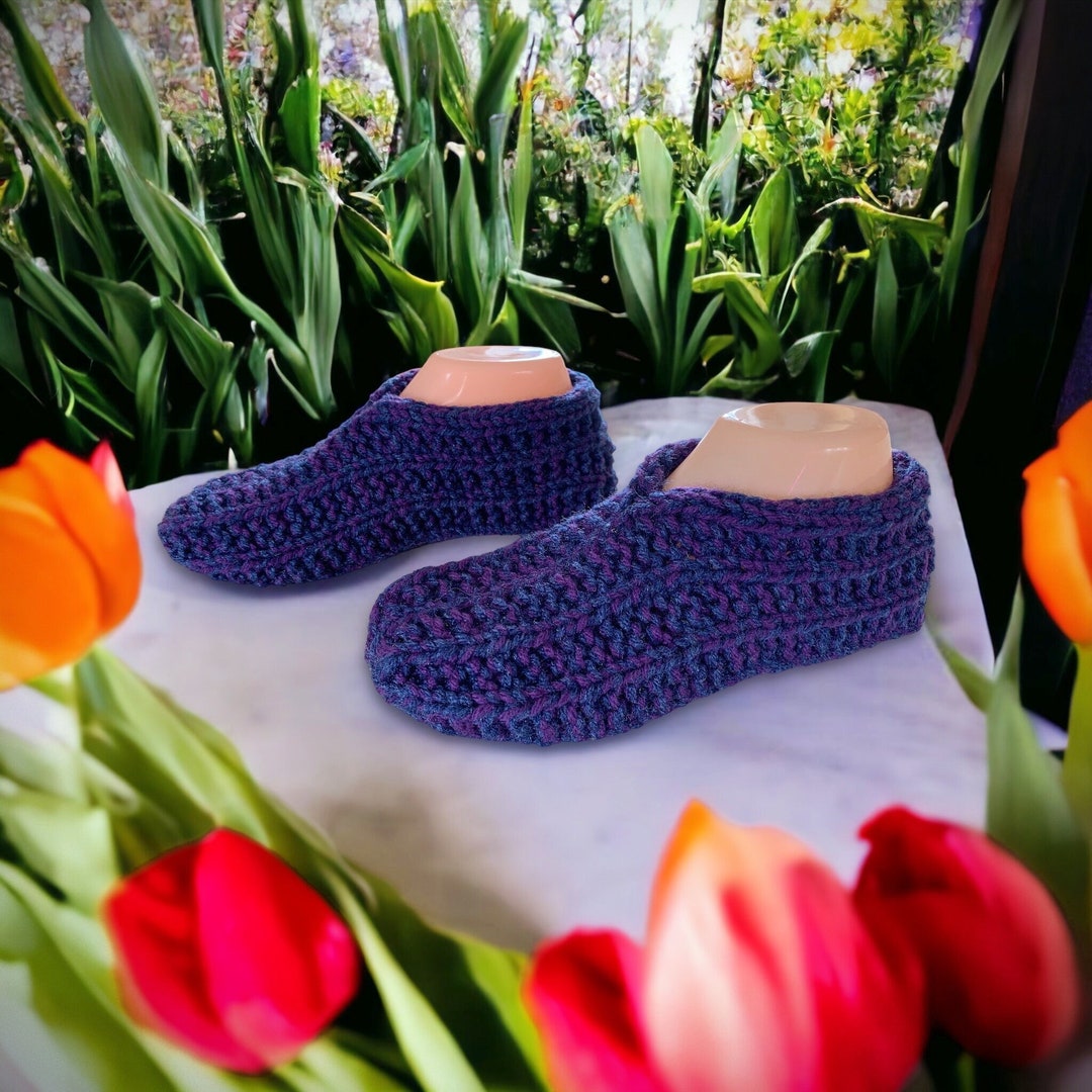 Knitting Pattern Slippers Knit Flat on Straight Needles Bulky Yarn ...