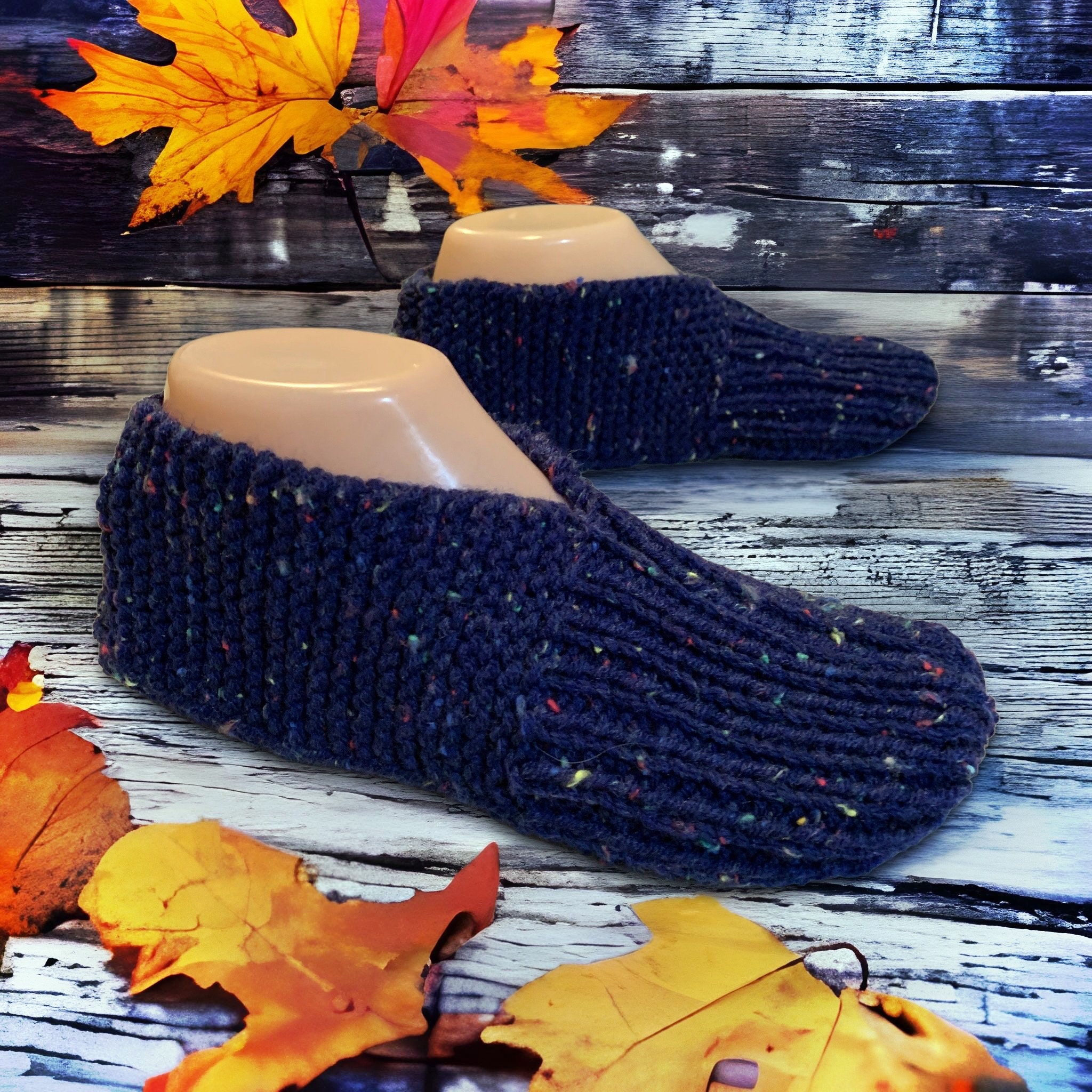Knitting Pattern - How to Knit Adult Bootie Slippers Pattern With Full ...