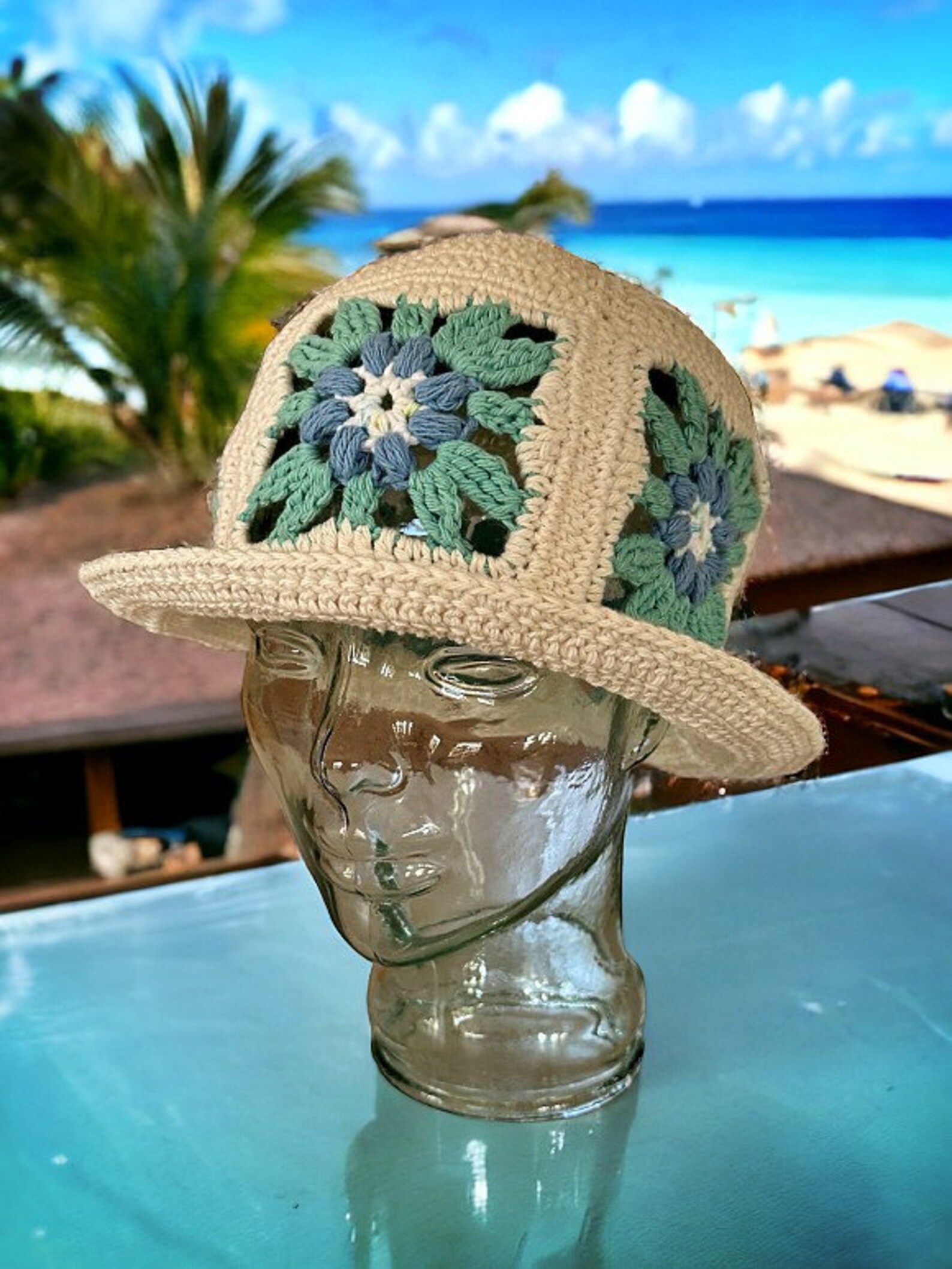 Crochet Pattern - Easy Granny Square Bucket Hat - Flower and Leaf ...
