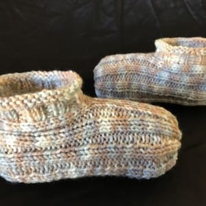Knitting Pattern - How to Knit Adult Bootie Slippers Pattern With Step ...