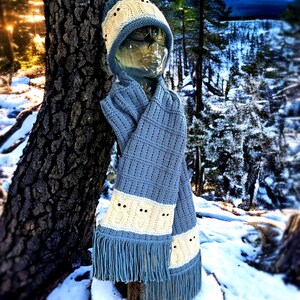 Knitting Pattern - Owl Scarf, Owl Motif, Knit Flat on Straight Needles ...