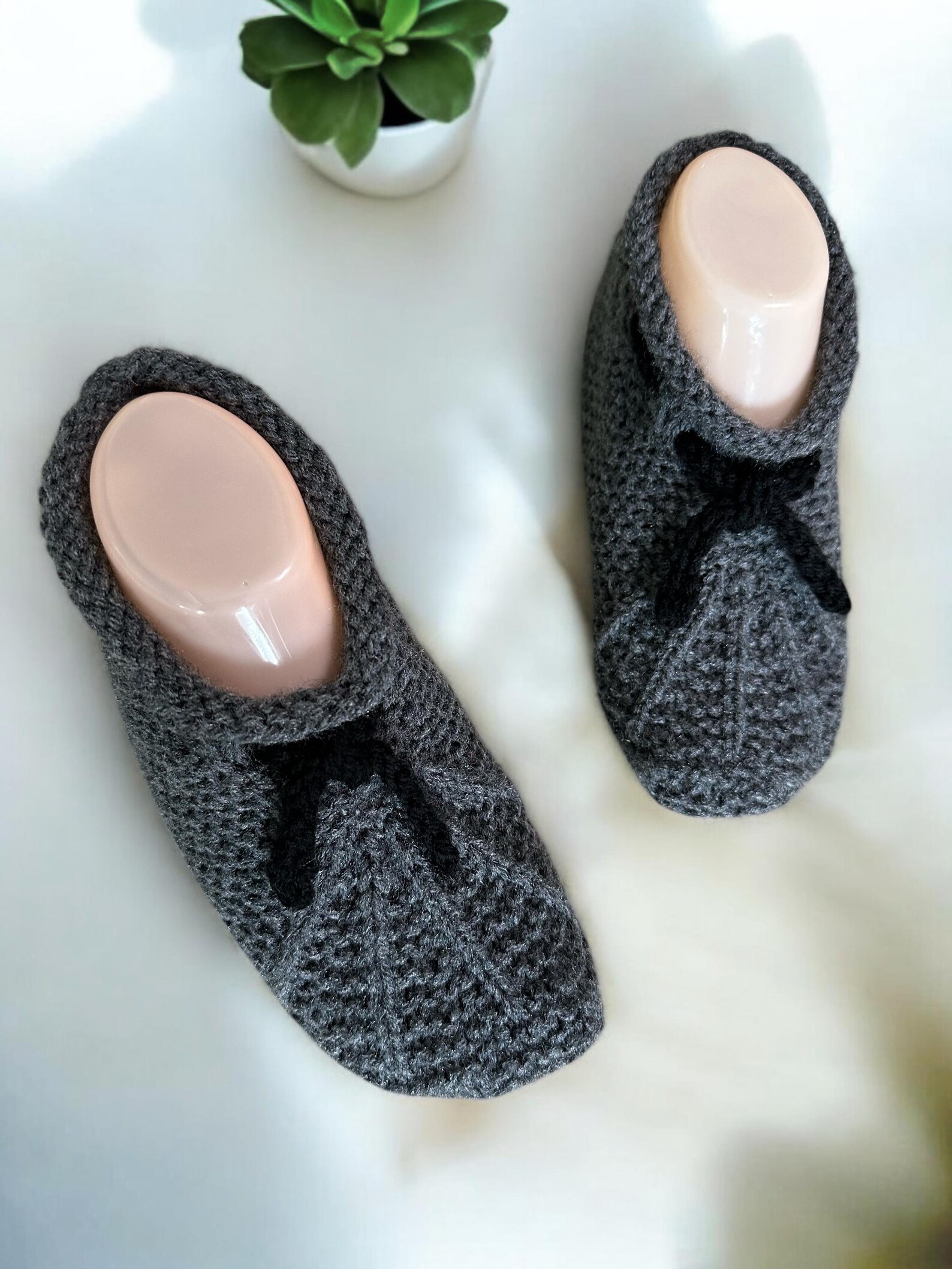 Knitting Pattern - Stay-put Tie-up Slippers – House Shoes - Knit on ...