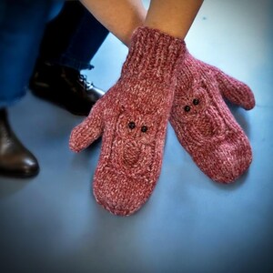 Knitting Pattern - Owl Mittens - Knit Flat on 2 Needles - Quick to Knit ...