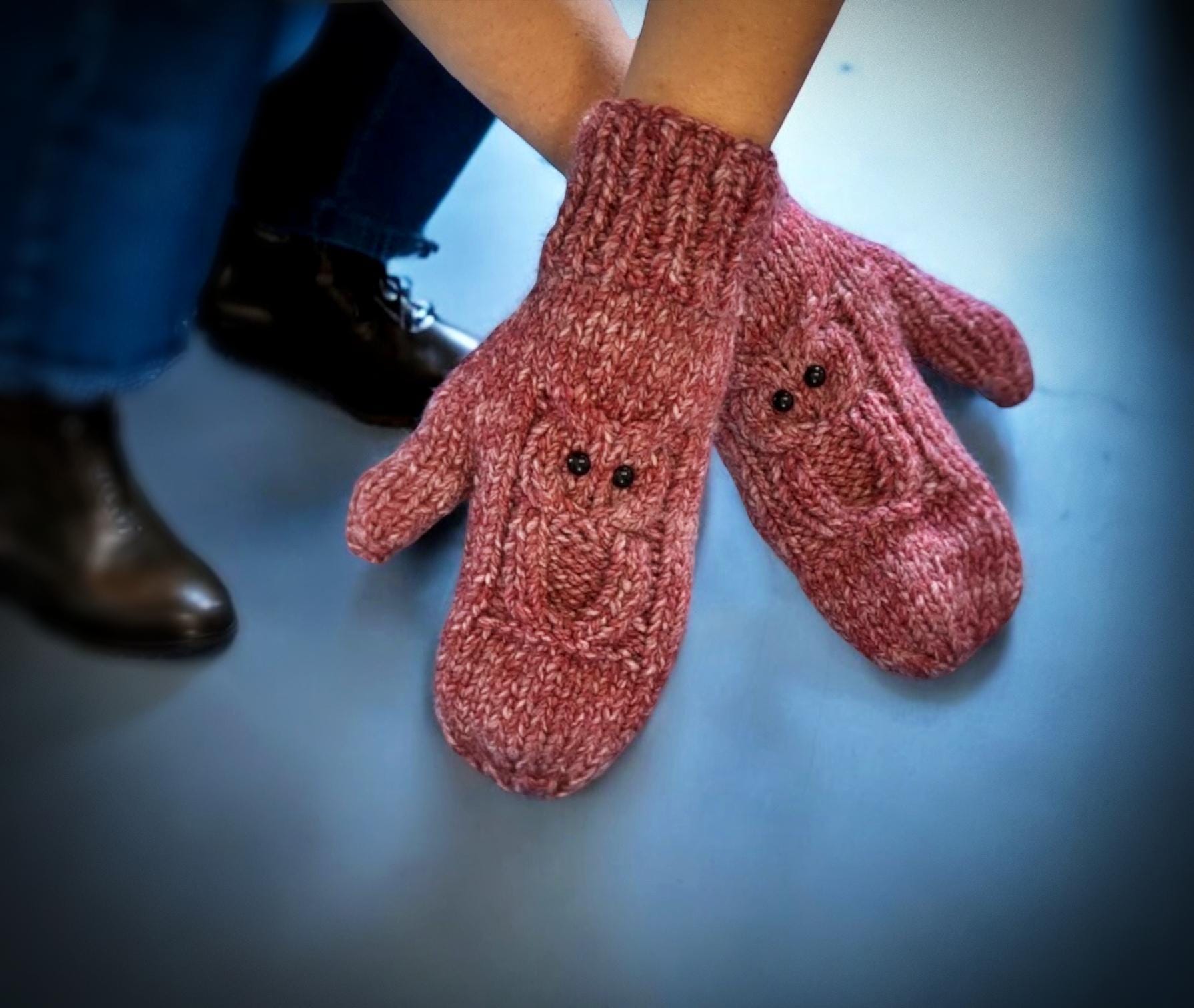 Knitting Pattern - Owl Mittens - Knit Flat on 2 Needles - Quick to Knit ...
