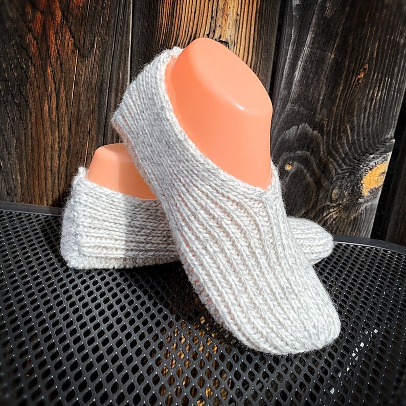 Plain Knitted Slippers for Men Women Custom Made FREE - Etsy