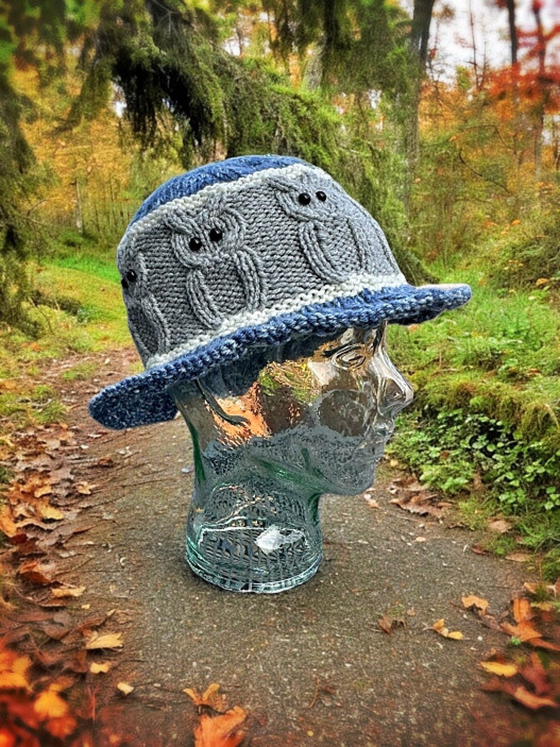 Knitting Pattern - Owl Bucket Hat, Owl Hat, Knit Flat Fishing Hat ...