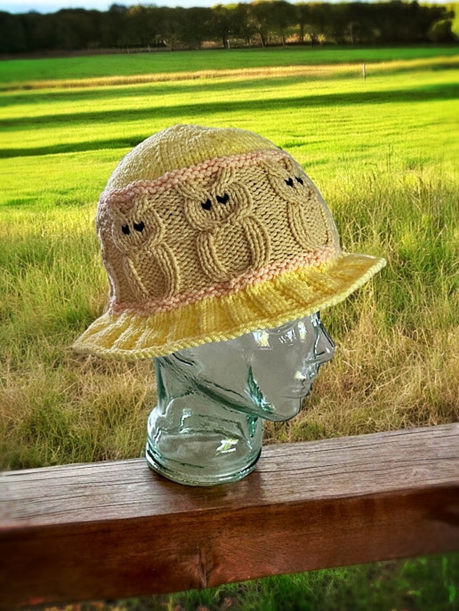 Knitting Pattern - Owl Bucket Hat, Owl Hat, Knit Flat Fishing Hat ...