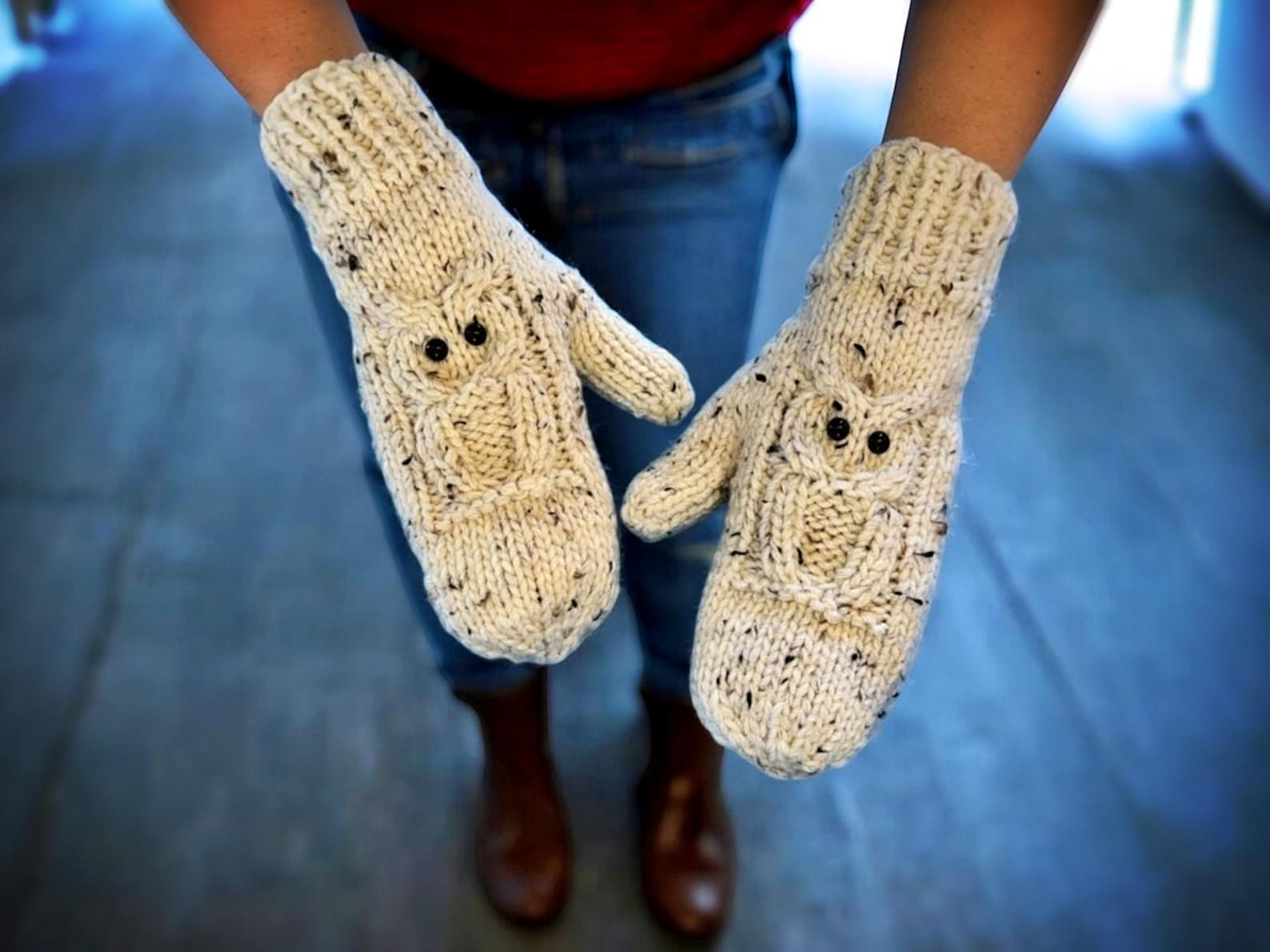 Knitting Pattern - Owl Mittens - Knit Flat on 2 Needles - Quick to Knit ...
