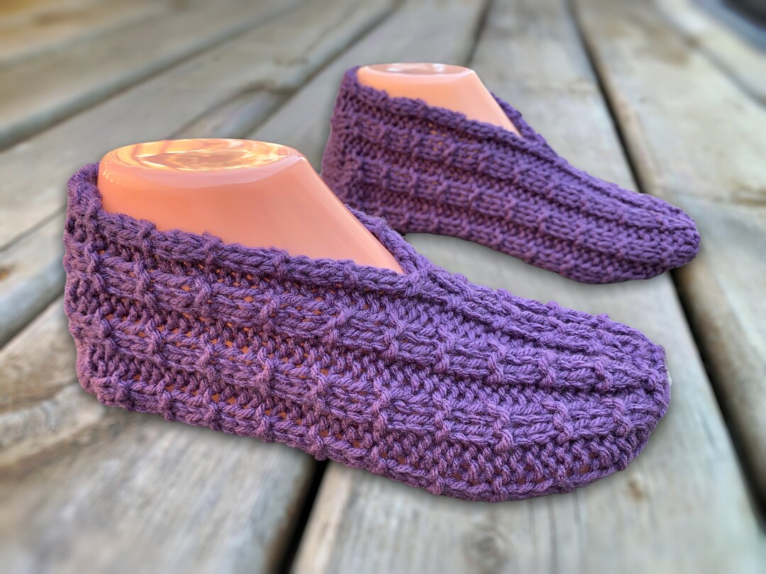 CUSTOM Hand Knit Slippers Adult Booties House Shoes Cozy Comfy Footwear ...