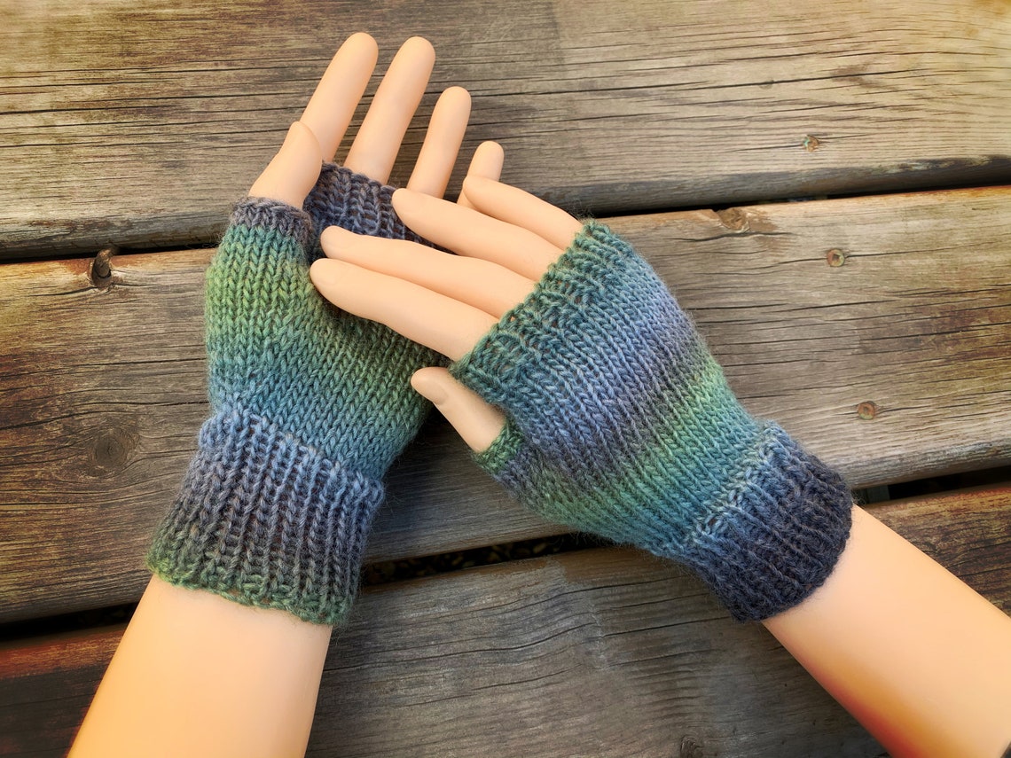 Hand Knit Fingerless Gloves Granny Gloves Fingerless Mittens | Etsy