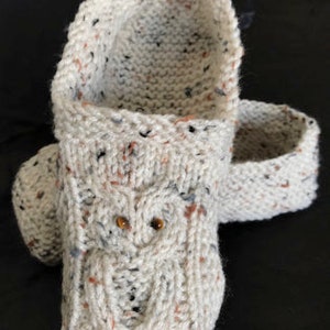 Knitting Pattern - Knitted Cable Owl Slipper Pattern - Knitting Pattern ...