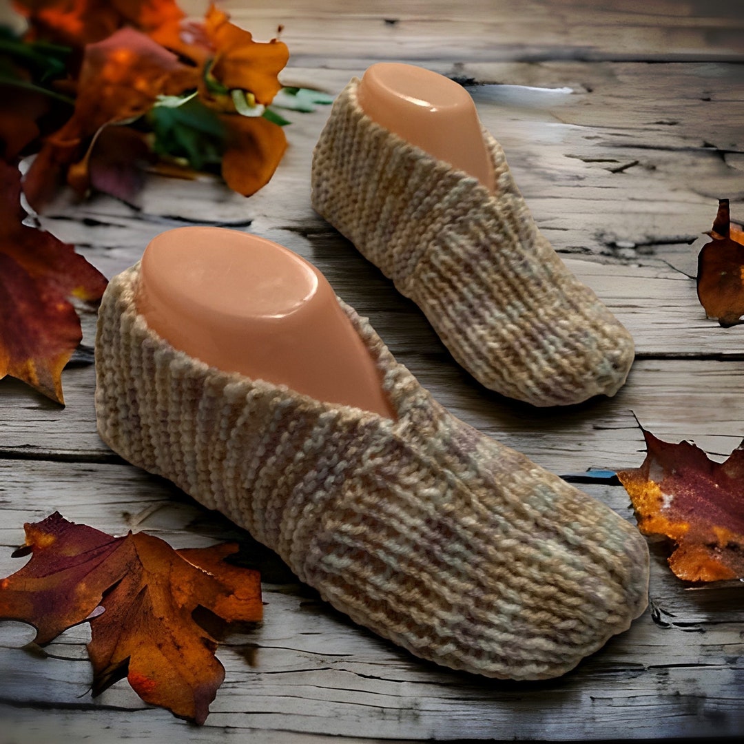 Knitting Pattern - How to Knit Adult Bootie Slippers Pattern With Full ...