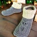 Knitting Pattern - Knitted Cable Owl Slippers With a Cuff - Moccasin ...