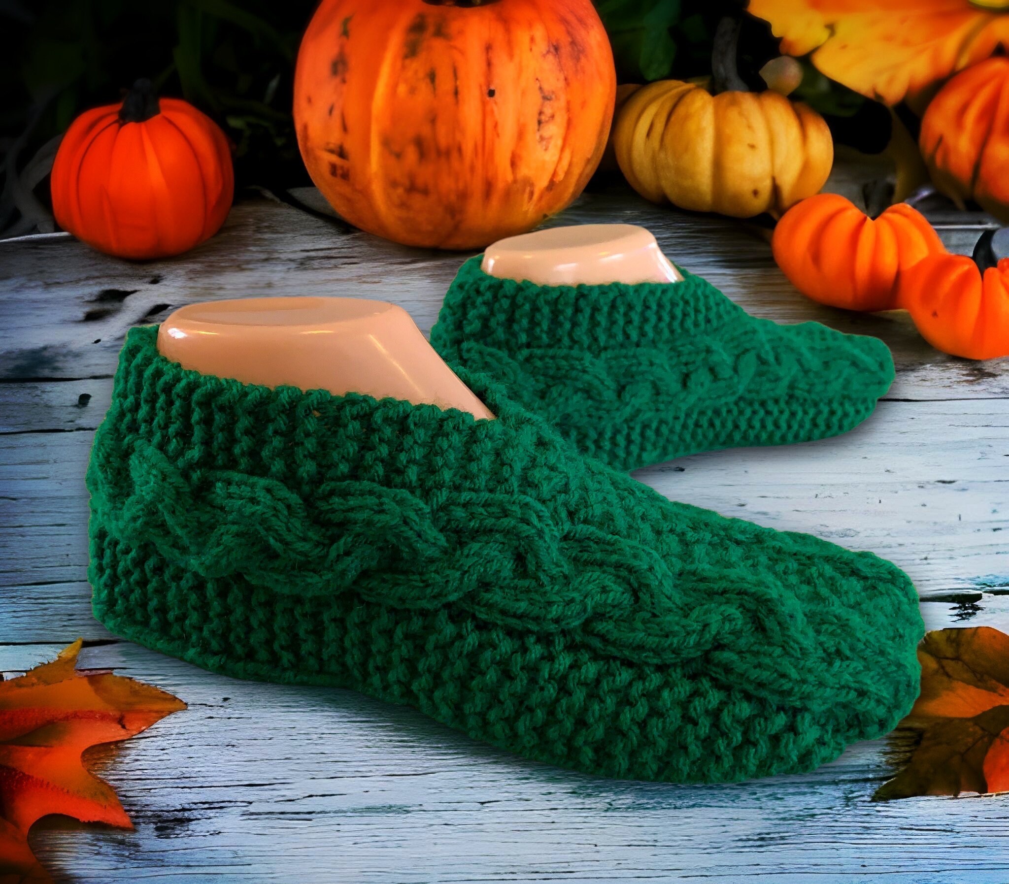 CUSTOM Made Cable Knit Slippers - Bespoke Slippers - Hand Knit Slippers ...
