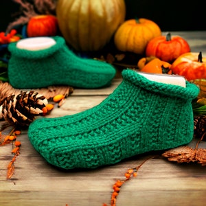 Knitting Pattern - Ribbed Moccasin Bootie Slippers for Adults - Knit ...