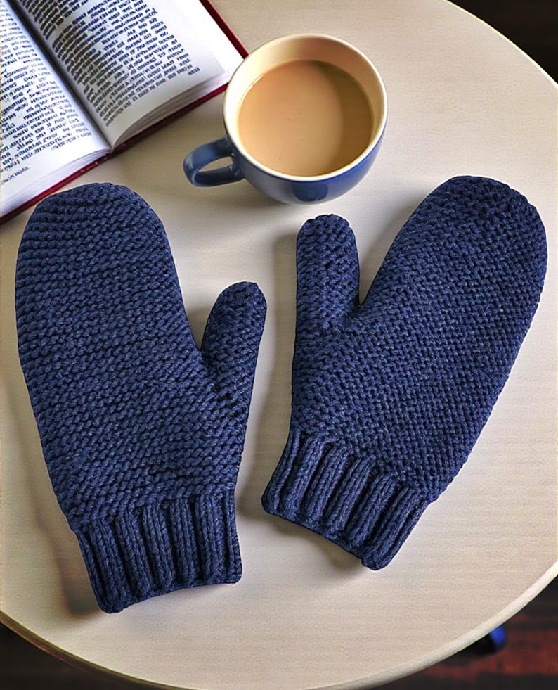 Quick Easy Knit Mittens Pattern, Knit Flat on 2 Needles - Beginner ...