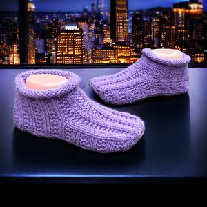 Knitting Pattern - Ribbed Moccasin Bootie Slippers for Adults - Knit ...