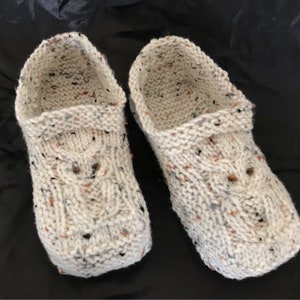 Knitting Pattern - Knitted Cable Owl Slipper Pattern - Knitting Pattern ...