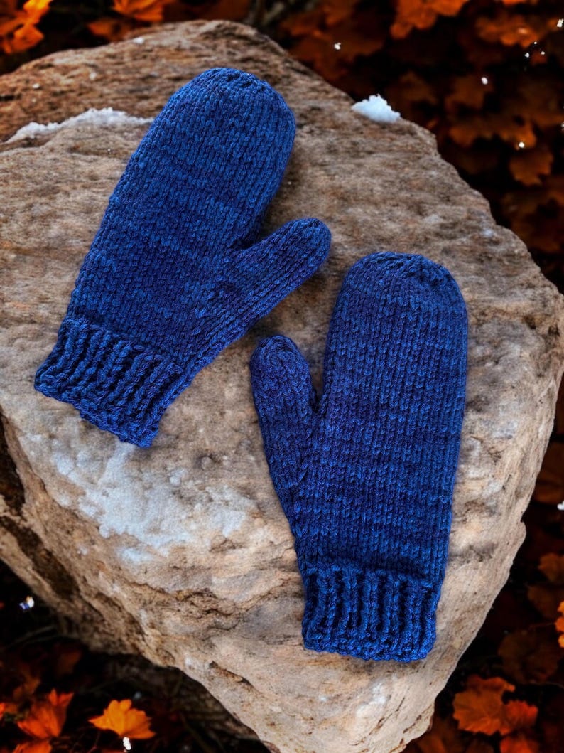 Quick Easy Knit Mittens Pattern, Knit Flat on 2 Needles - Extra Thick ...