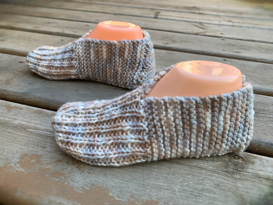 CUSTOM MADE Hand Knit Slippers or Booties for Adult Women or Men - FREE ...