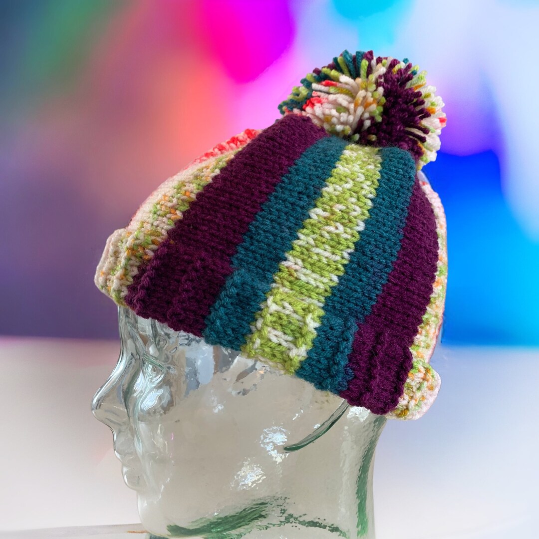 Knitting Pattern - Toque, Touque, Tuque or Beanie Winter Hat, Stripes ...