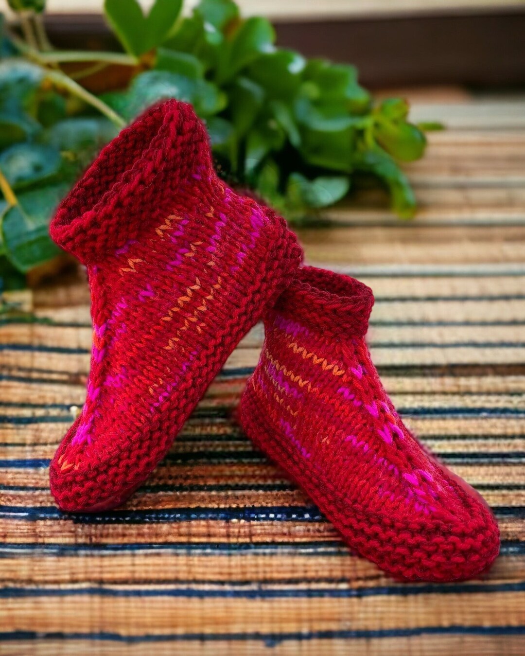 Knitting Pattern - Adult Slippers With a Cuff - Knit on Straight ...