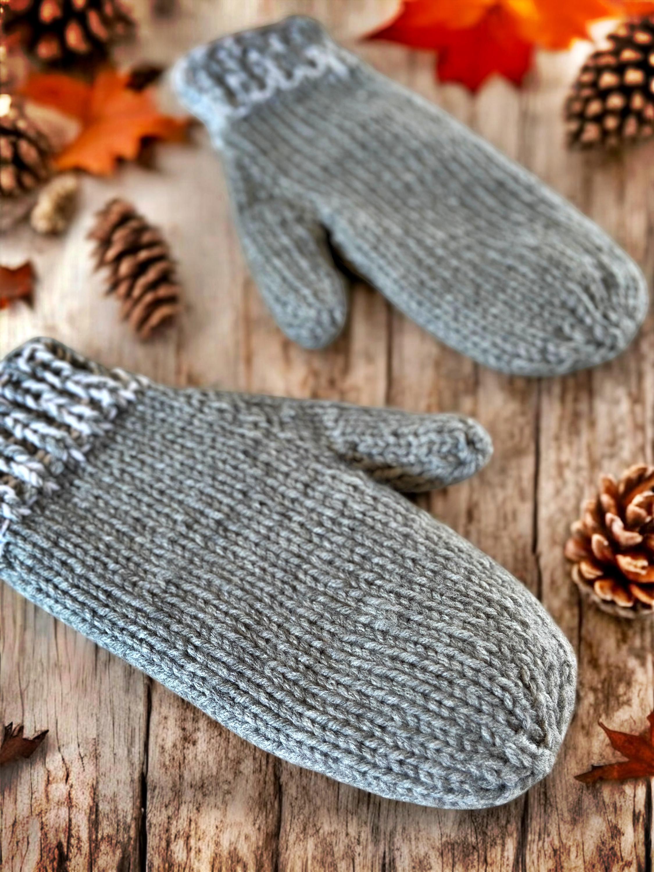 Quick Easy Knit Mittens Pattern, Knit Flat on 2 Needles - Extra Thick ...
