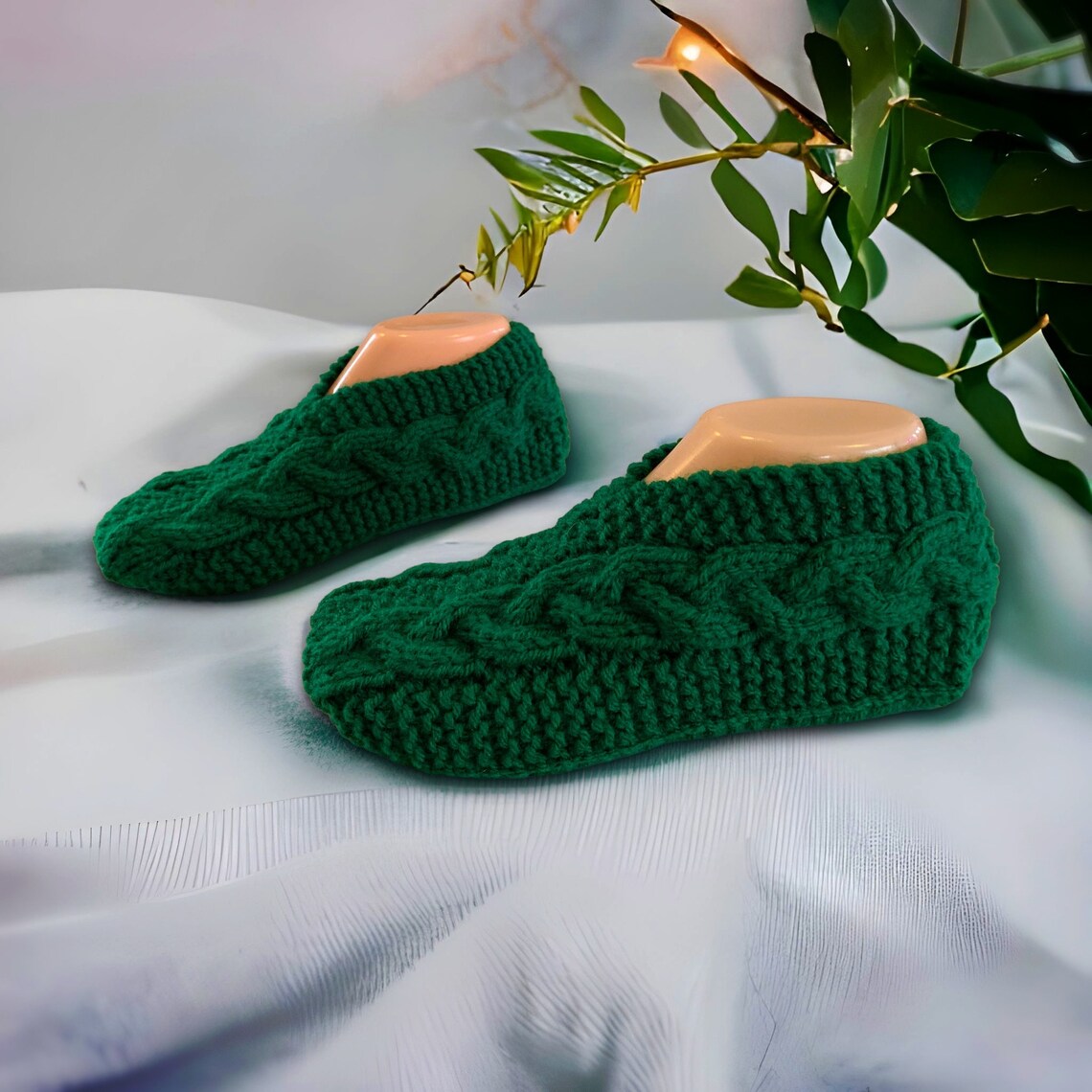 CUSTOM Made Cable Knit Slippers - Bespoke Slippers - Hand Knit Slippers ...