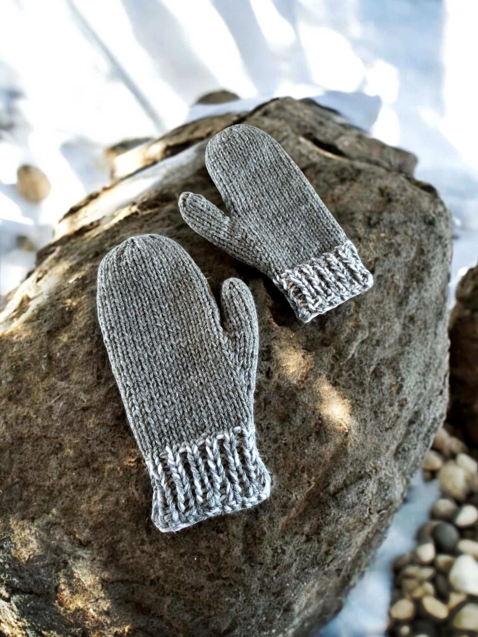 Quick Easy Knit Mittens Pattern, Knit Flat on 2 Needles - Extra Thick ...