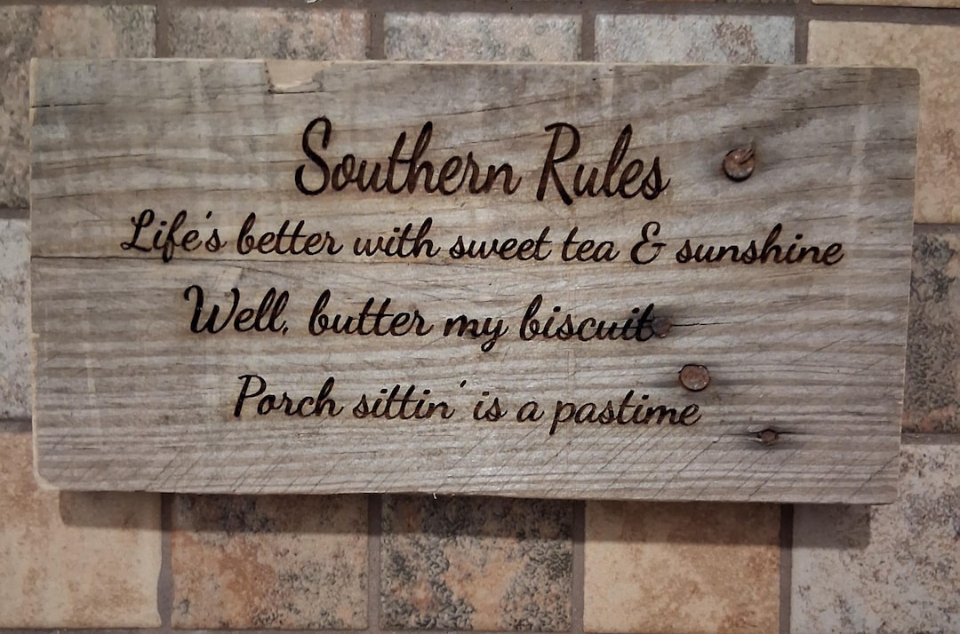 Engraved Reclaimed Barn Wood Sign – Southern Rules Decor - Etsy
