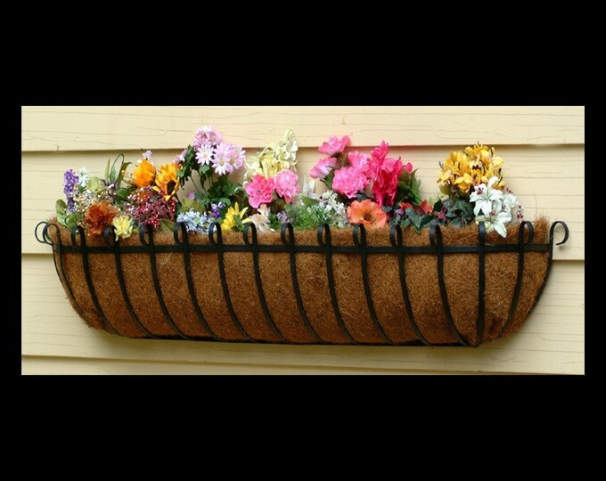 48inch Wrought Iron Window Box or Hayrack Planter Basket - Etsy