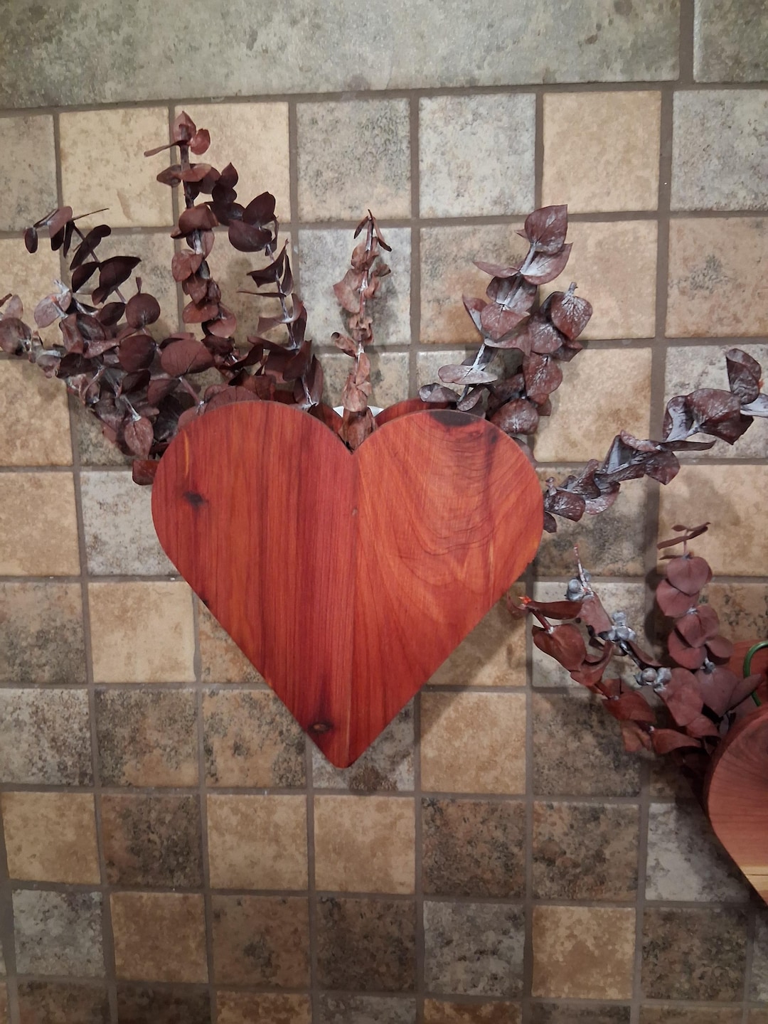 Heart Shaped Cedar Wall Planter • Rustic Farmhouse Wall Vase • Western ...