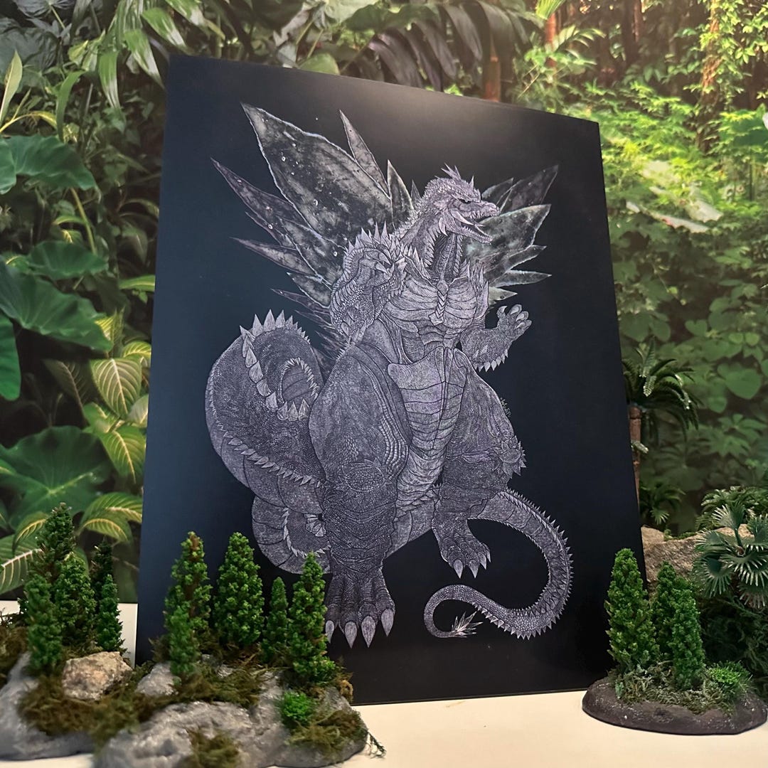 8.5” X 11” Art Print Shin Spacegodzilla by Wudip - Etsy
