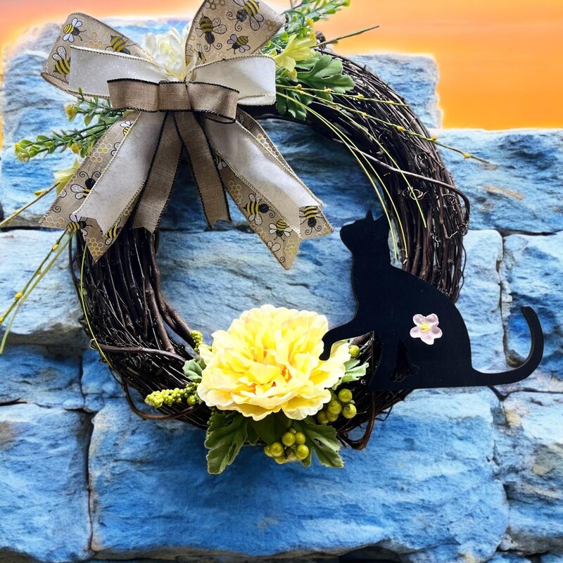 Cat Wreath - Etsy