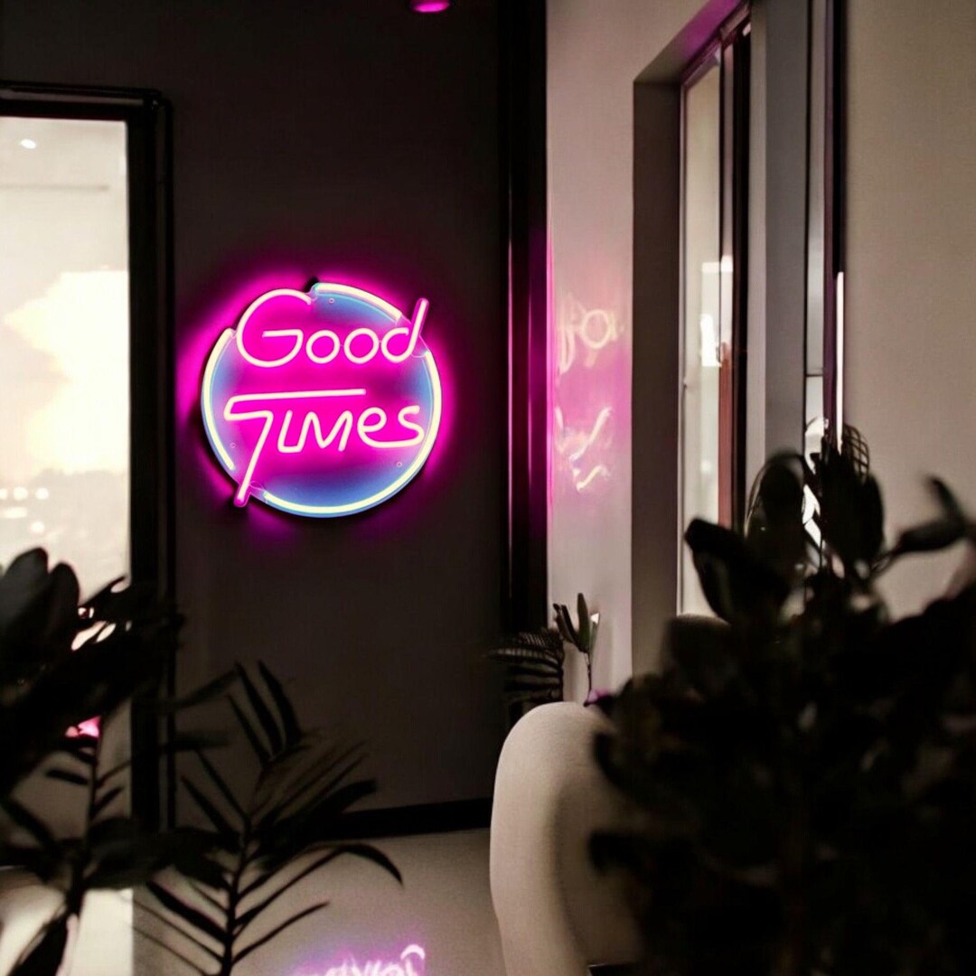 Custom Design Good Times Written Neon Sign, Good Times, Illuminated ...