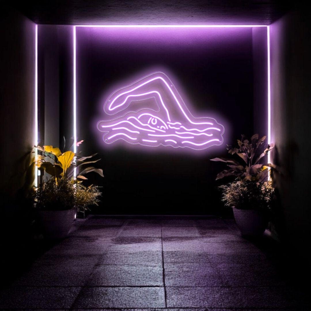 Swimmer Neon Sign, Swimming Pool Led Sign, Custom Neon Sign, Swimming ...