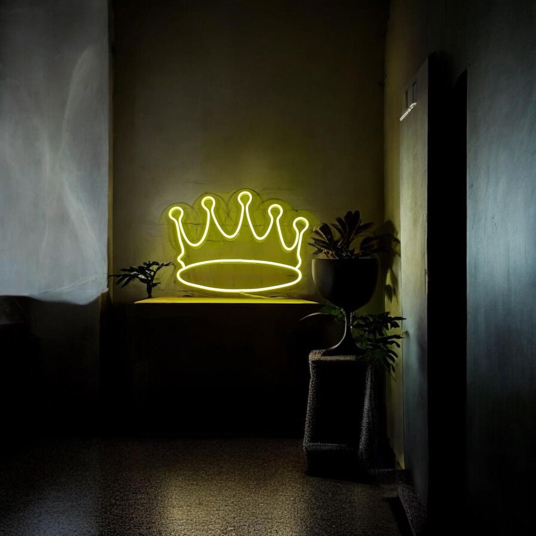 Crown Neon Sign Gift Neon Sign Led Neon Light Sign Led Logo Crown Wall ...
