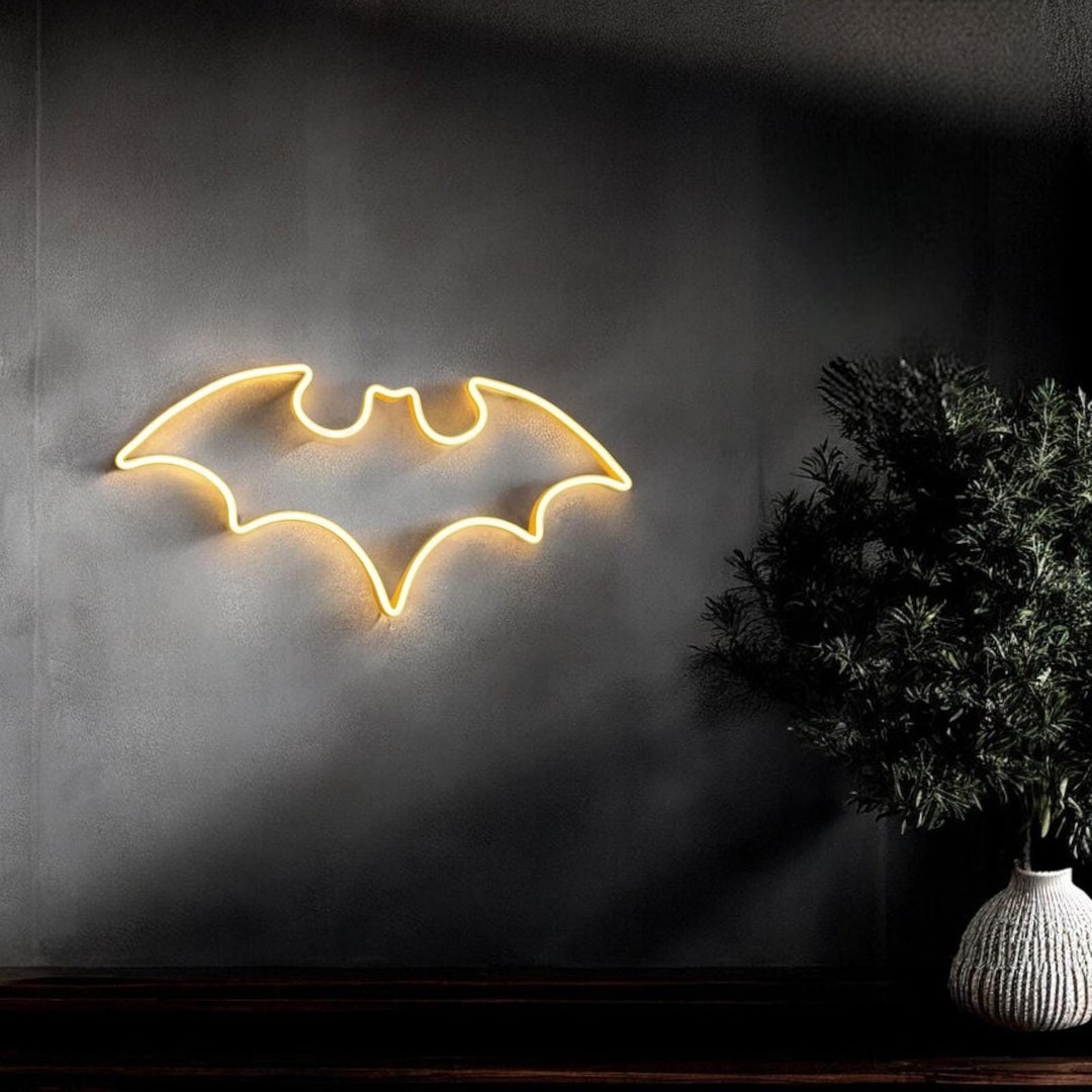 Batman Neon Sign, Batman Lighted Painting, Batman Wall Decor, Bedroom ...