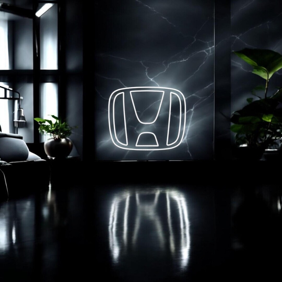 Neon Honda Emblem, Garage Decor, Neon Design, Neon Sign, Illuminated ...