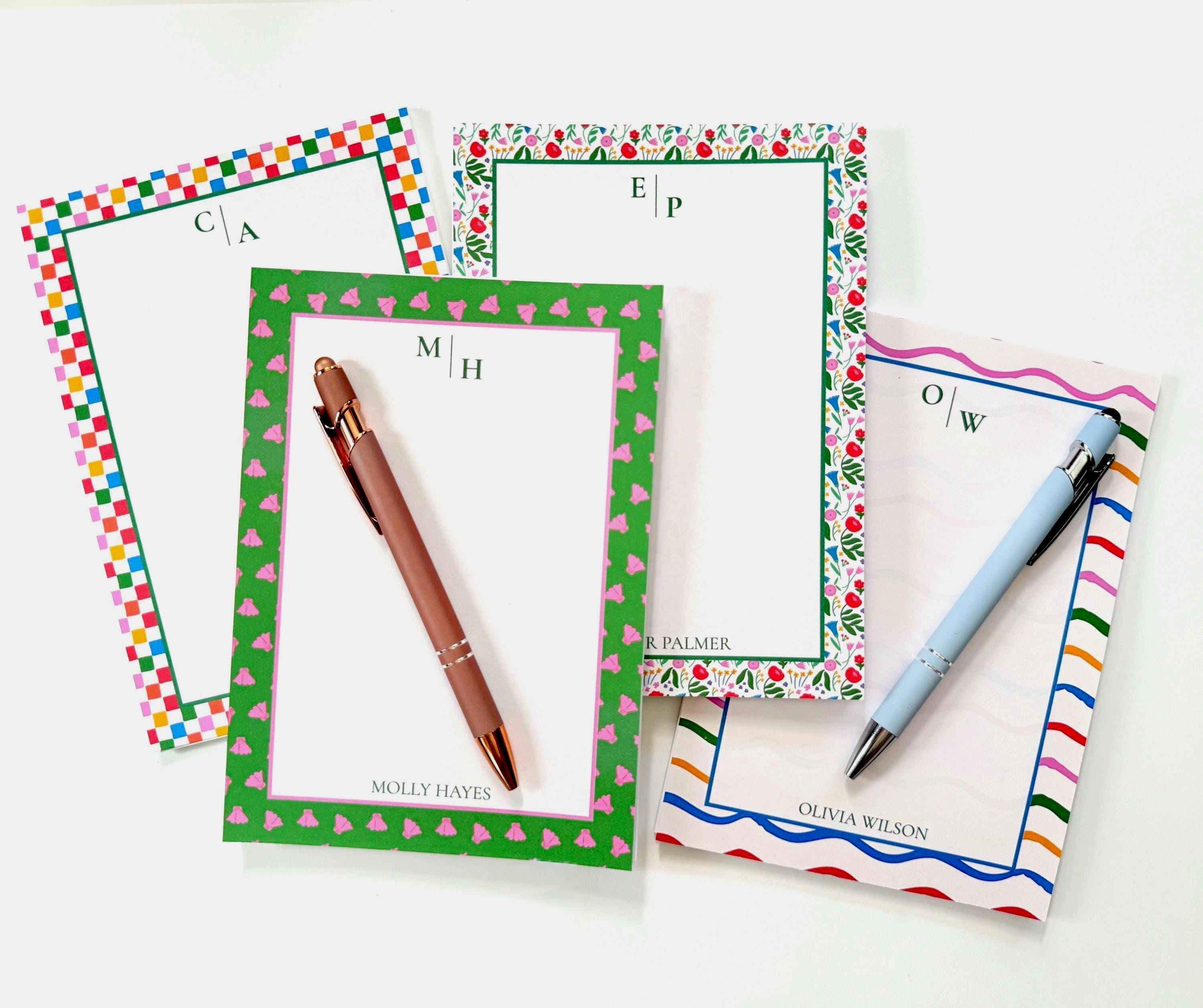 Colorful Personalized Notepad, Custom Notepad, Monogram Notepad, Gift ...