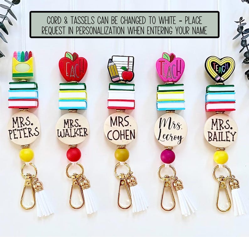 Personalized Teacher Lanyard With Badge Holder Option: Teacher Gift ...