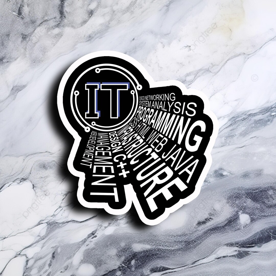 IT Word Cloud Sticker - Vinyl Decal for Programmers, IT Professionals ...