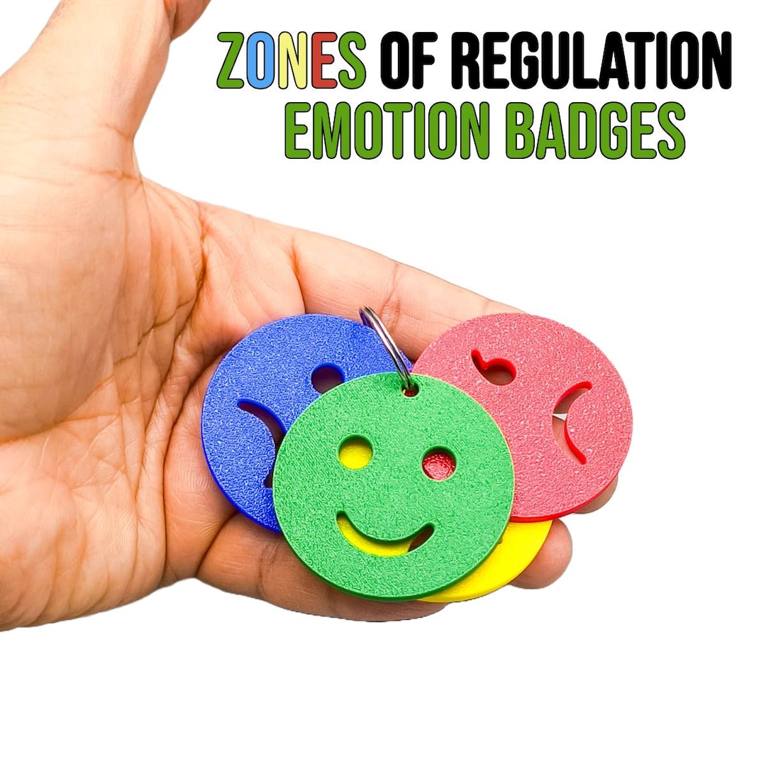 Zones of Regulation Keychain – Color Coded Mood Discs for Instant ...