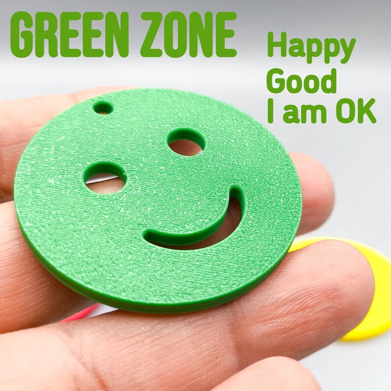 Zones of Regulation Keychain – Color Coded Mood Discs for Instant ...