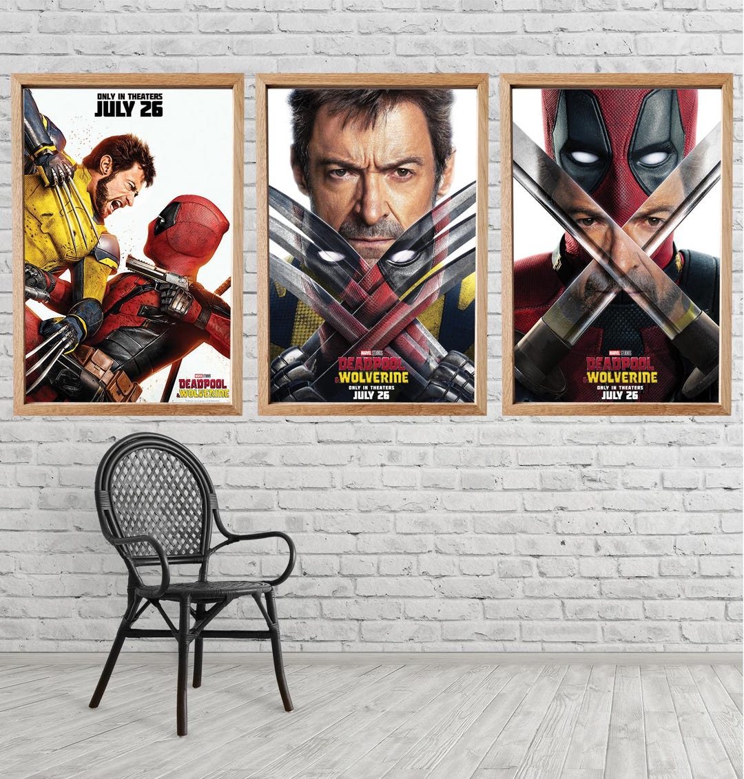 BUY 2 GET 1 FREE Deadpool Wolverine Movie Poster Film Plakat Print ...