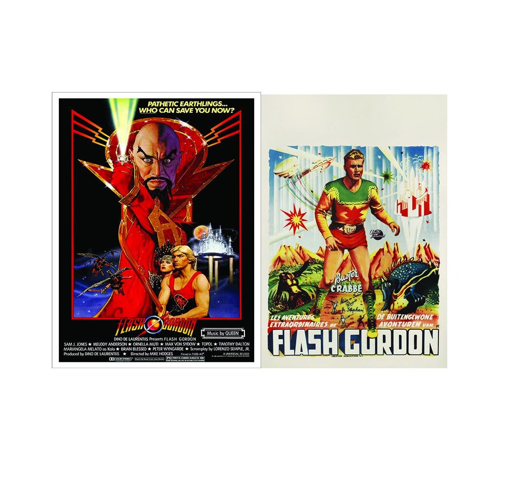 BUY 2 GET 1 FREE Flash Gordon Vintage Movie Poster Film Plakat Print ...