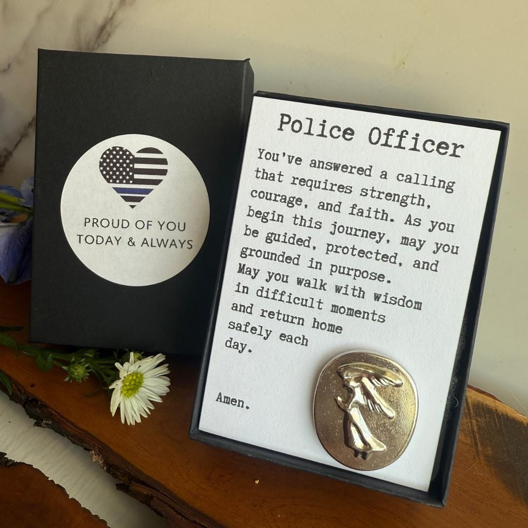 New Police Officer Guardian Angel, Police Academy Graduation Gift, Law ...