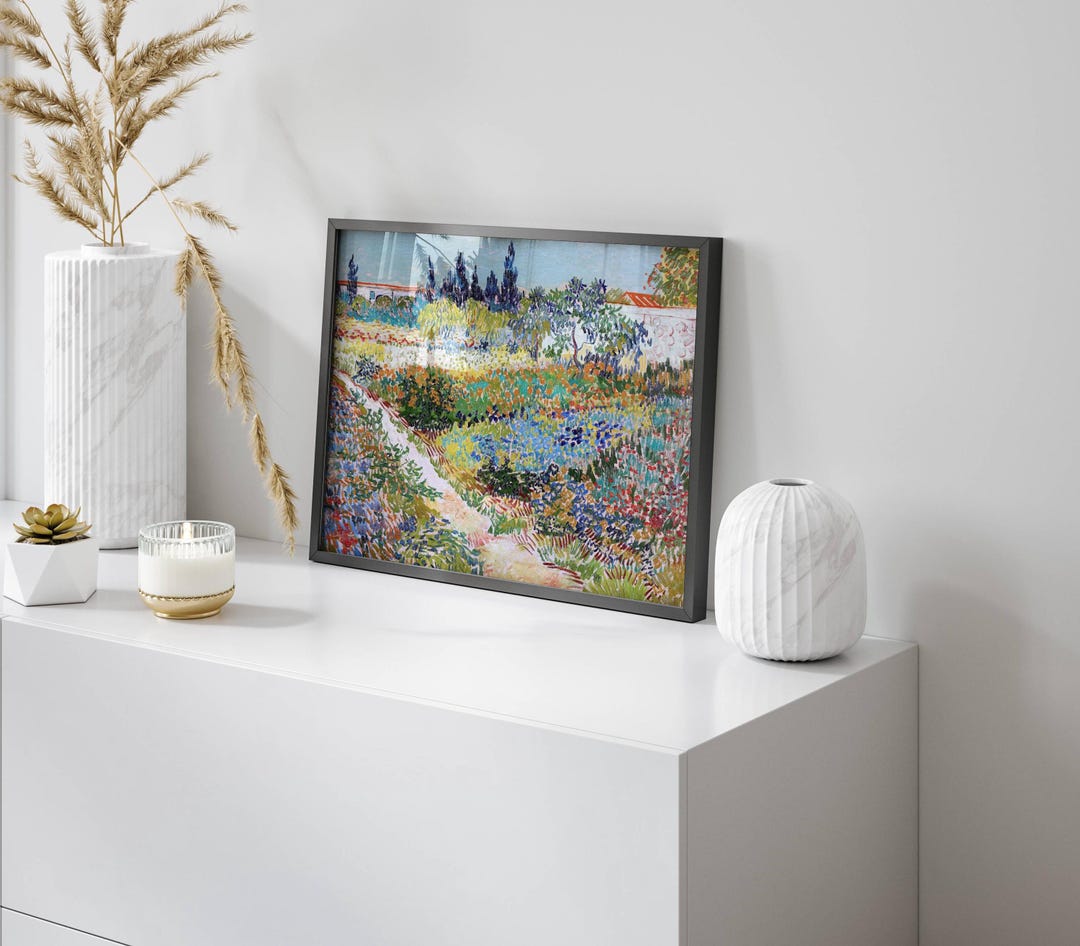 Vincent Van Gogh - Garden at Arles (1888) - Flower Art Print - Above ...